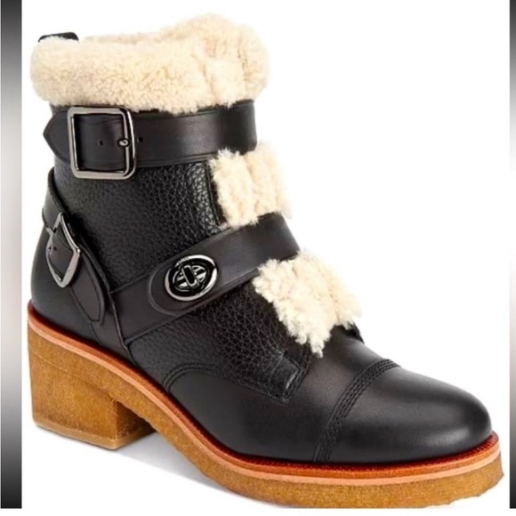Coach | Shoes | Coach Preston Leather Shearling Boots | Poshmark